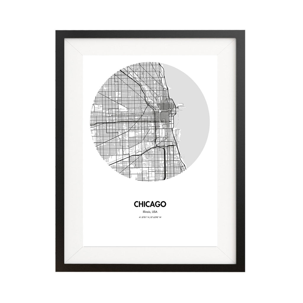 Buy Chicago Map Poster - 18 by 24 inch Map Print – Landmass