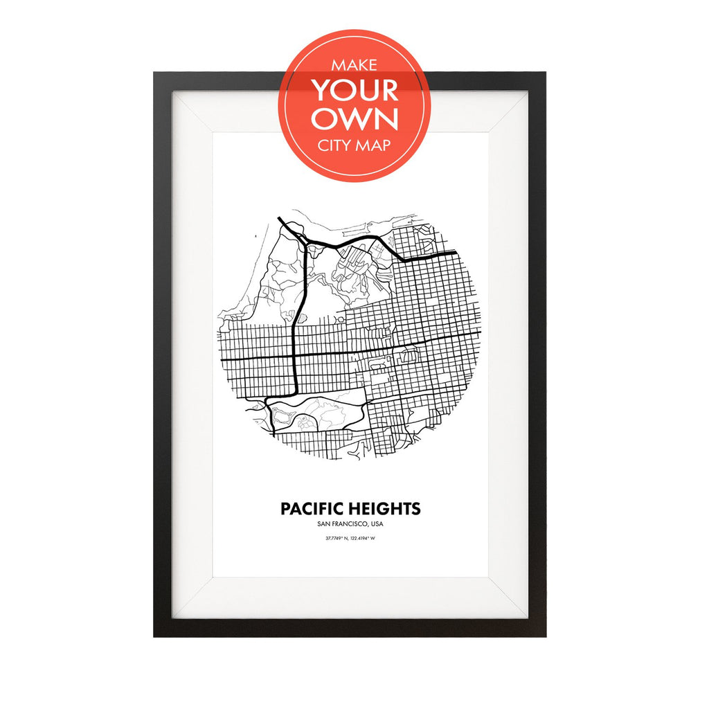 Custom City Map Poster, Personalized Print, Street Names, Cities, Any ...