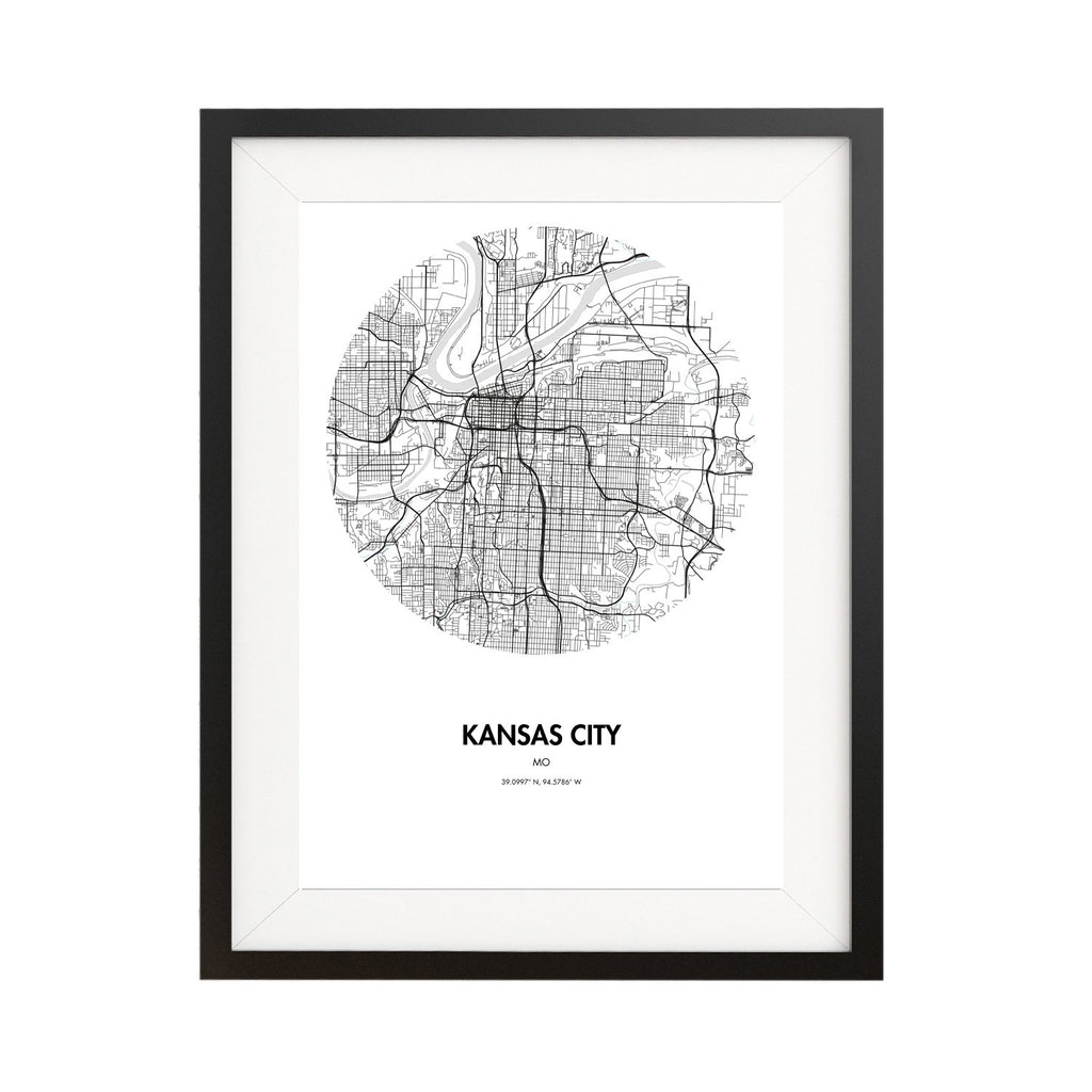 Buy Kansas City Map Poster - 18 by 24 inch Map Print Online – Landmass
