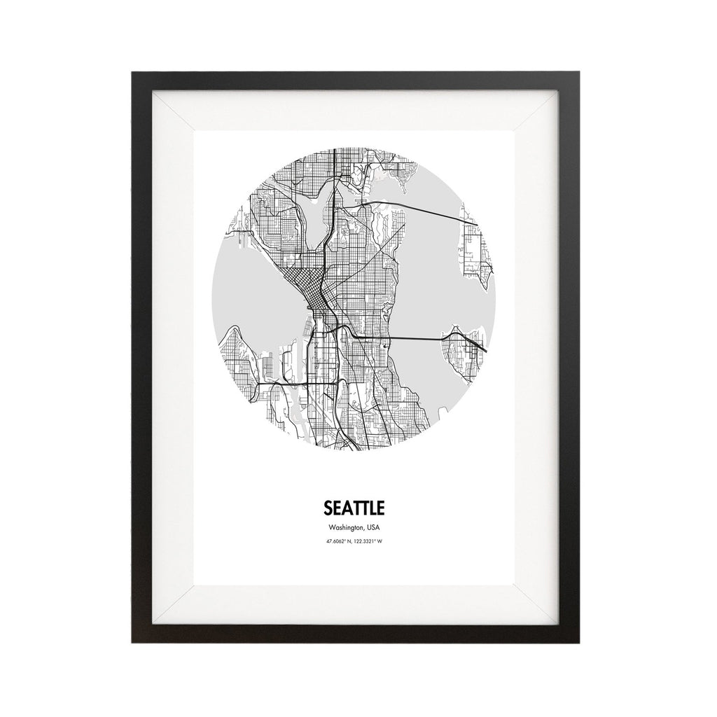 Buy Seattle Map Poster - 18 by 24 inch City Map Print Online – Landmass